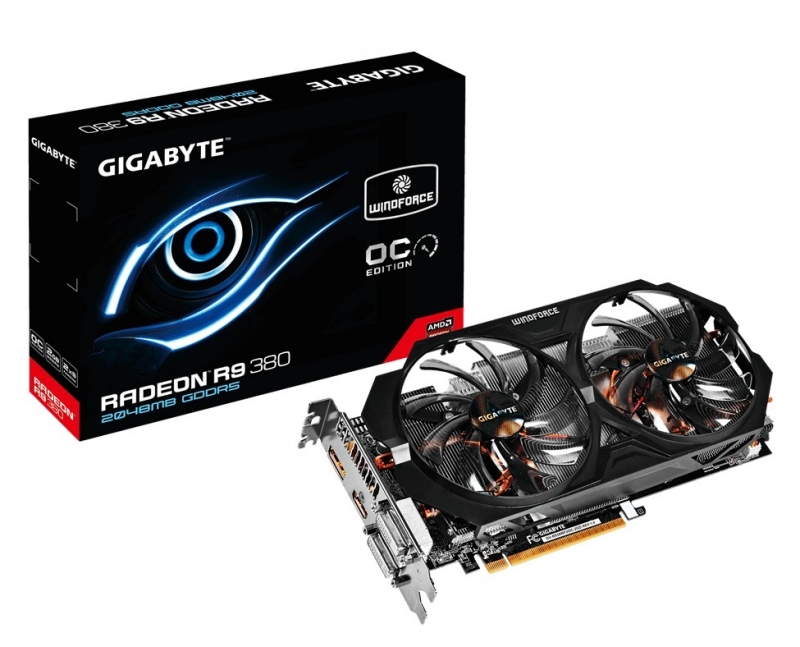 Gigabyte AMD Radeon R9 380 2GB GDDR5 WINDFORCE 2X (GV-R938WF2OC-2GD)